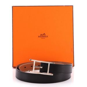 Hermes | Accessories | Hermes Quentin Reversible Belt Leather Medium 8 Black | Poshmark